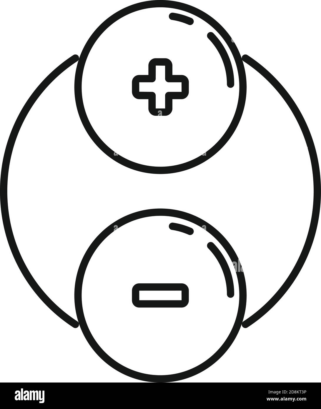 Plus minus attraction icon, outline style Stock Vector Image & Art - Alamy