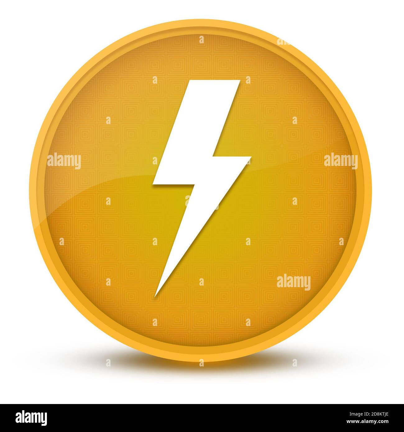 Lightning bolt luxurious glossy yellow round button abstract ...