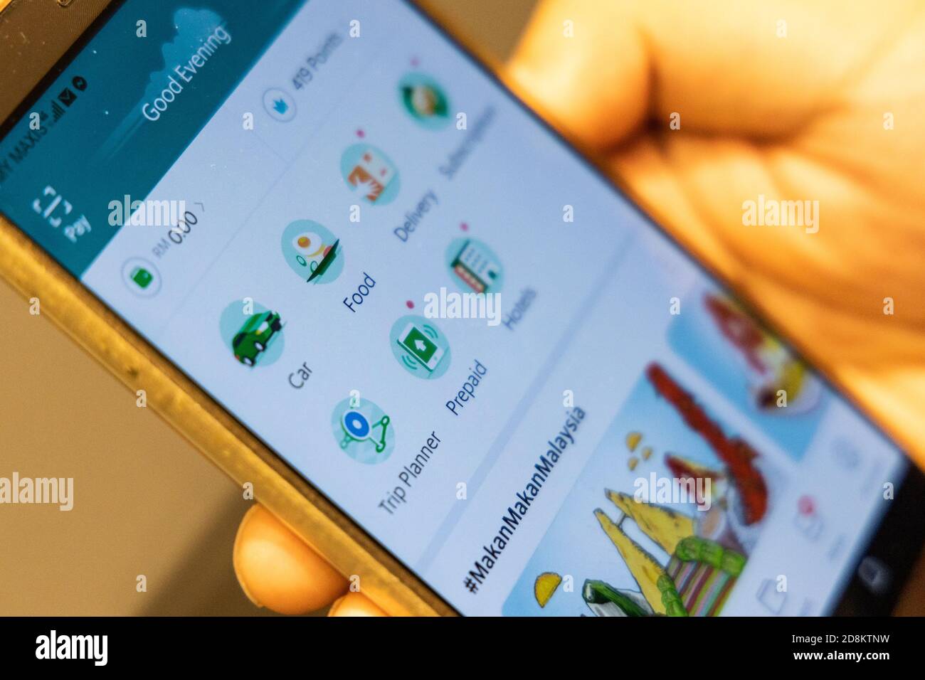 KUALA LUMPUR, MALAYSIA, September 17, 2019: Person ordering food online ...