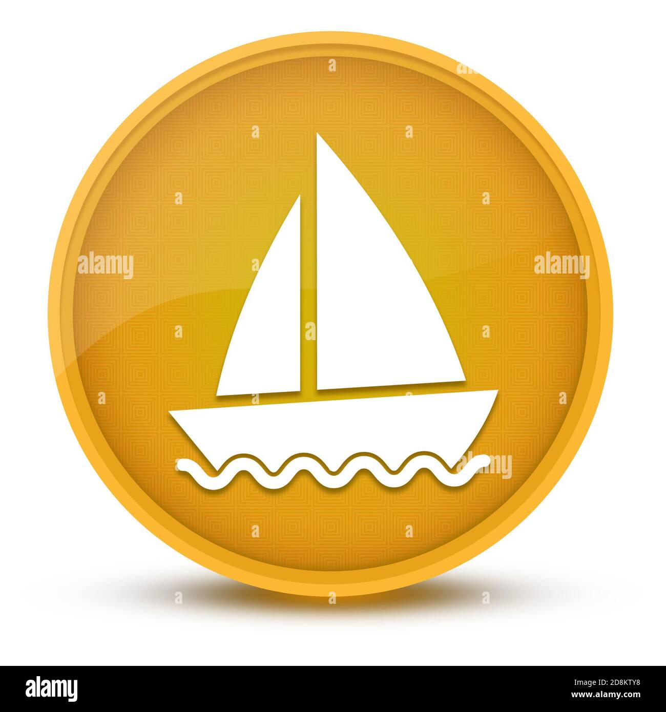 Sailboat luxurious glossy yellow round button abstract illustration ...
