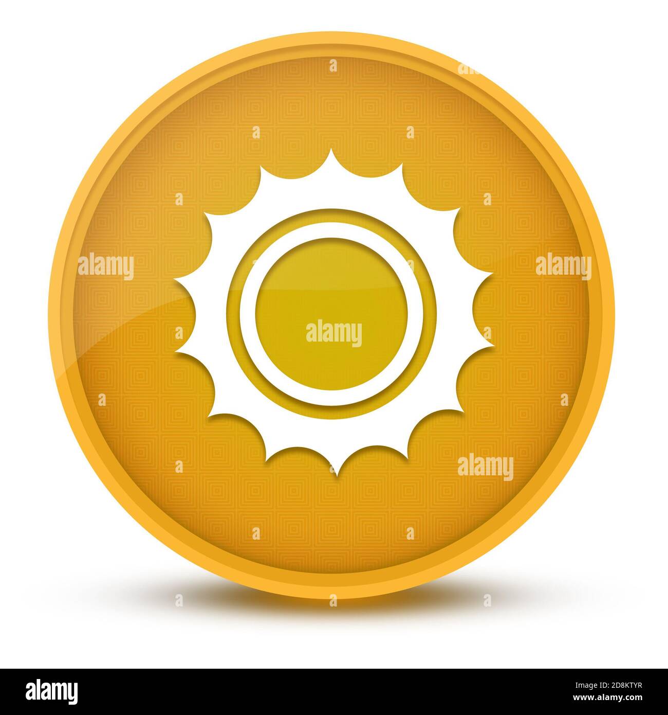 Sun luxurious glossy yellow round button abstract illustration Stock ...