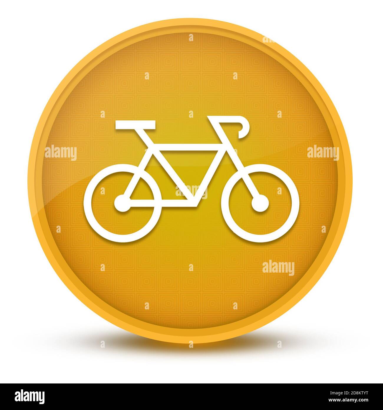 Bicycle luxurious glossy yellow round button abstract illustration ...