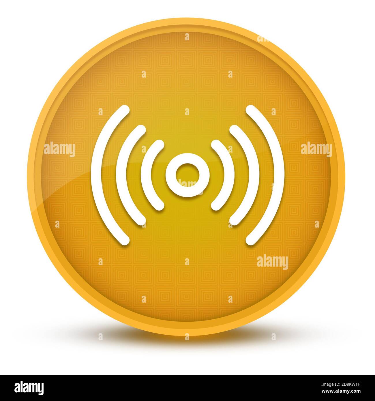 Network signal luxurious glossy yellow round button abstract ...