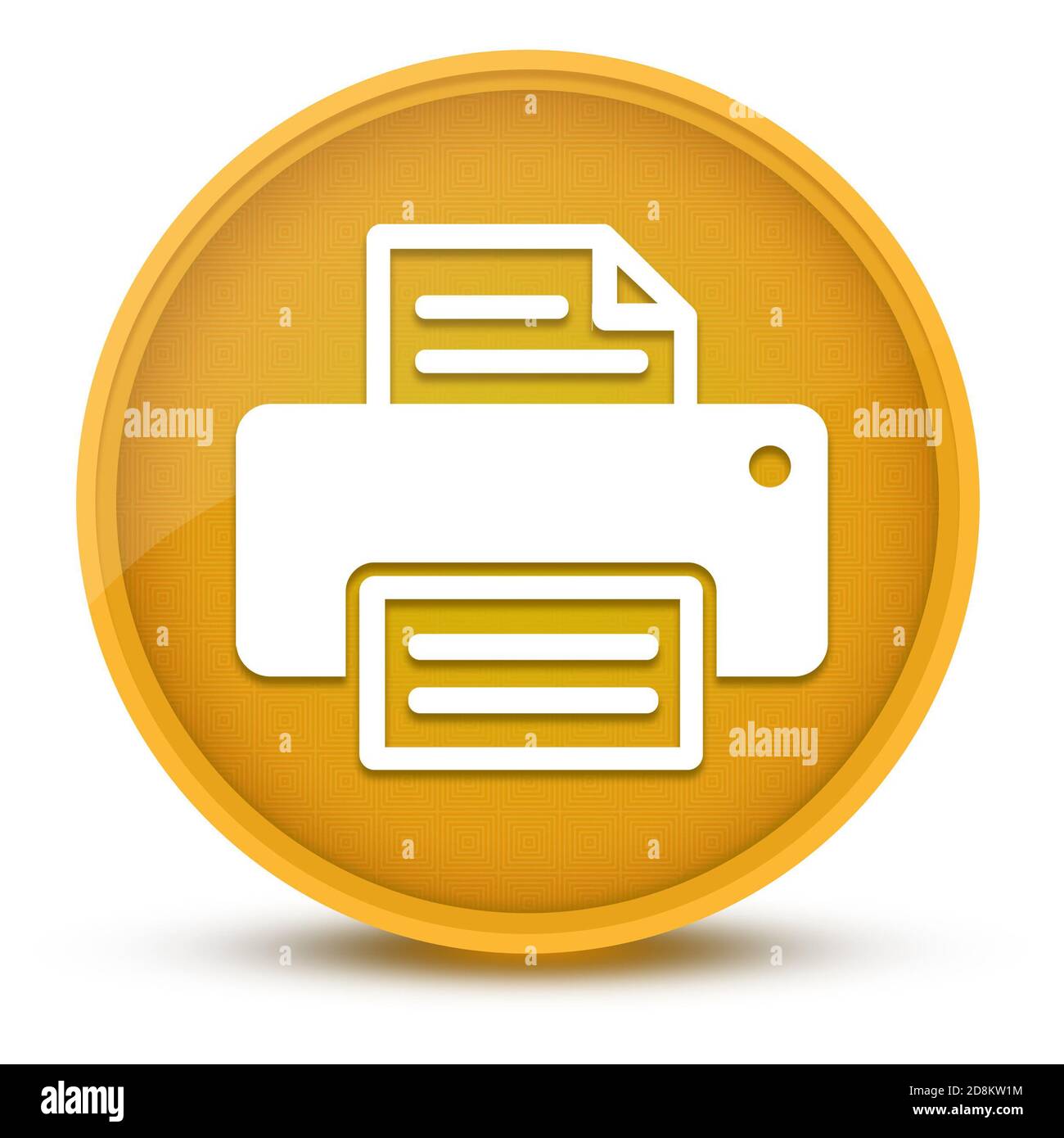 Printer luxurious glossy yellow round button abstract illustration ...