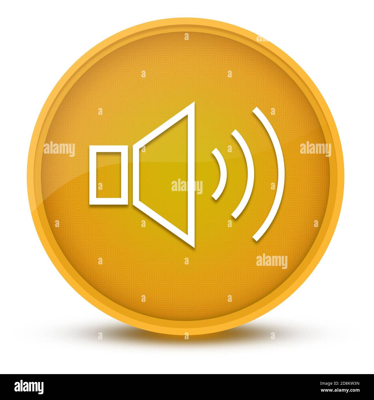 Volume speaker luxurious glossy yellow round button abstract ...