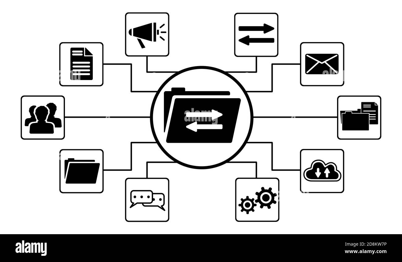 Illustration of a data exchange concept Stock Photo - Alamy