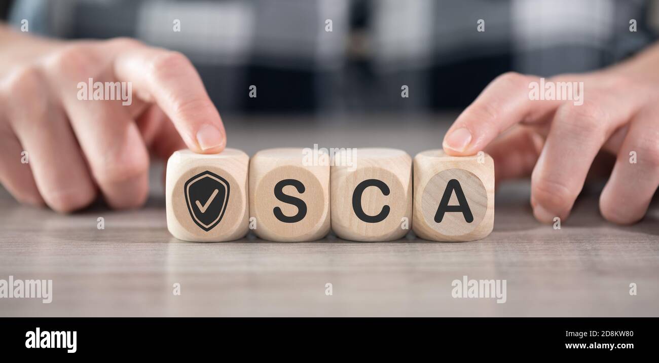 Concept of SCA with icons on wooden cubes Stock Photo - Alamy