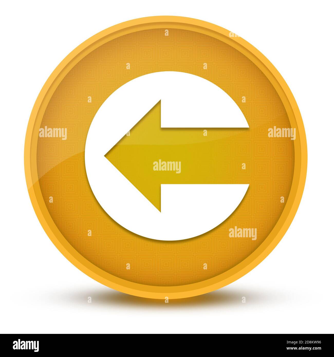 Back arrow luxurious glossy yellow round button abstract illustration ...