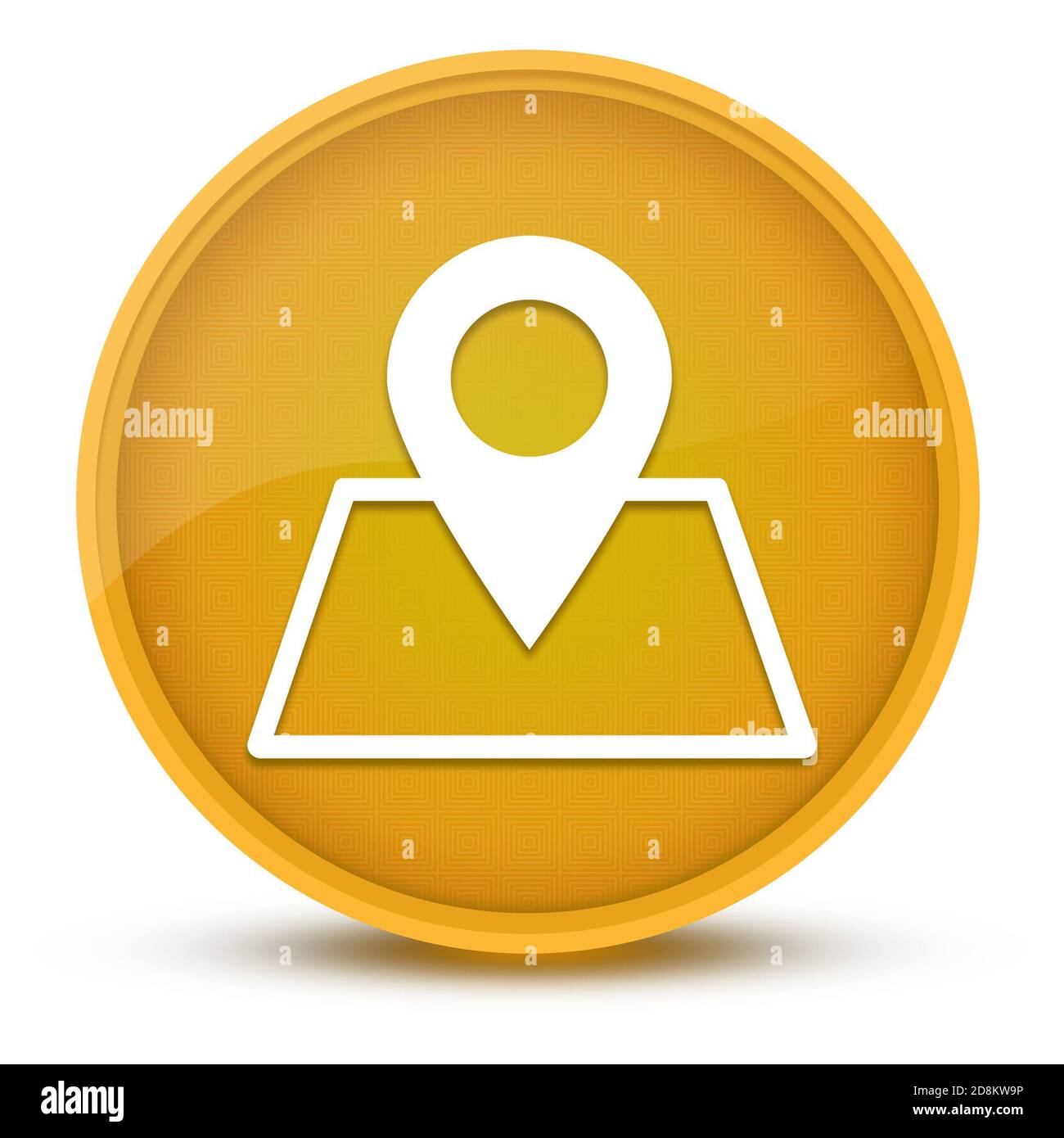 Map point luxurious glossy yellow round button abstract illustration ...