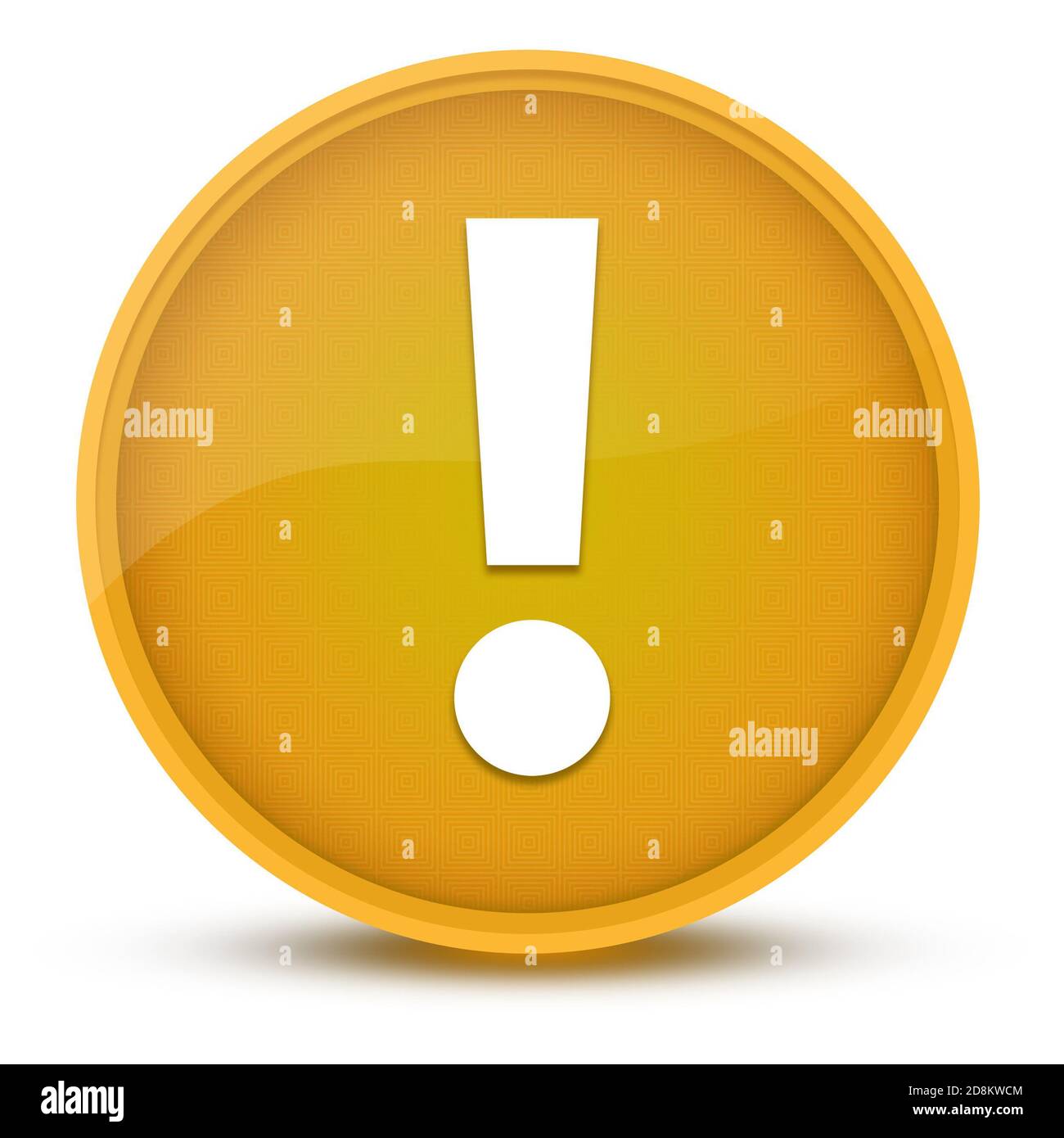 Exclamation mark luxurious glossy yellow round button abstract ...