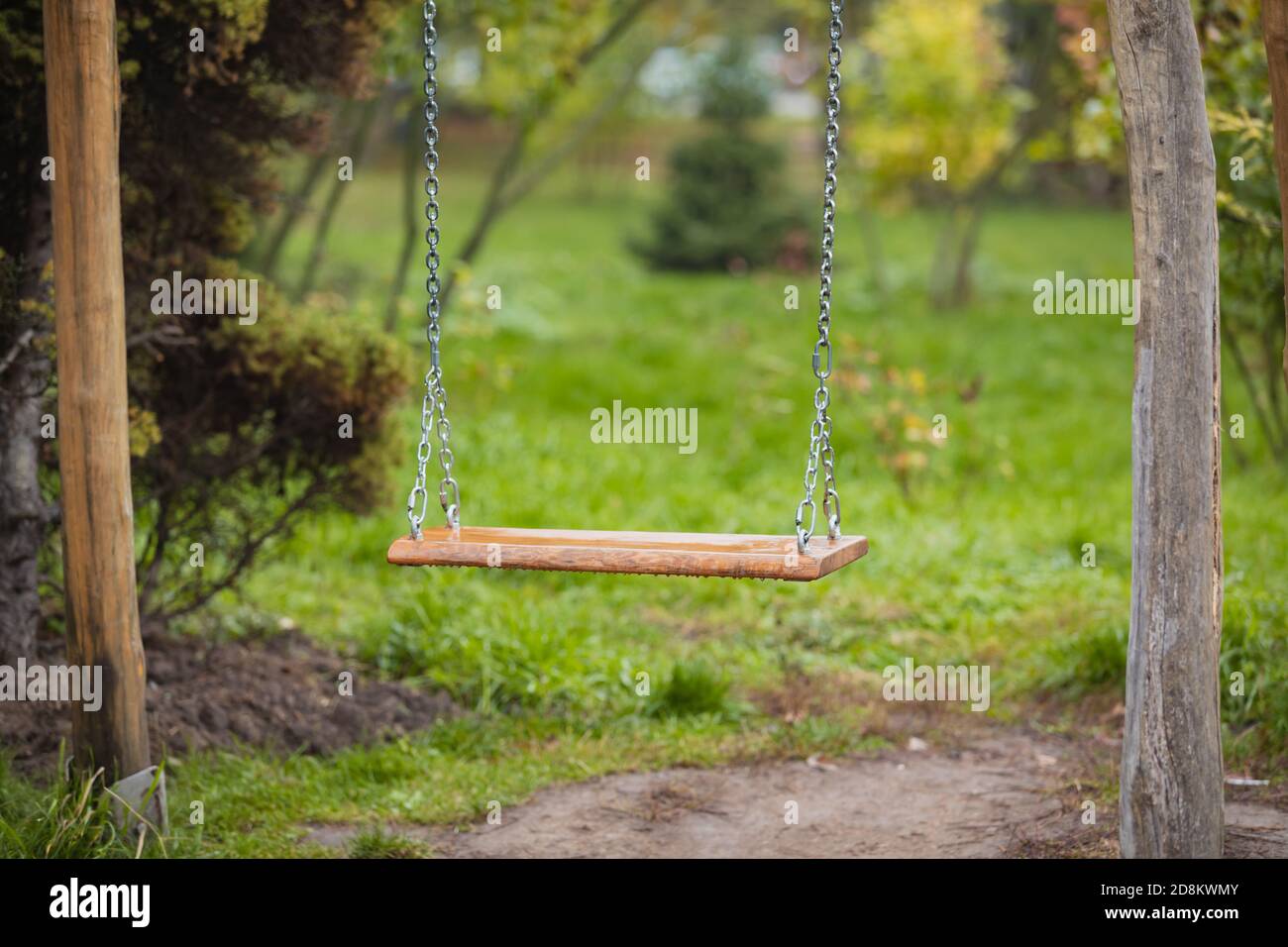 Old metal swing set hi-res stock photography and images - Alamy