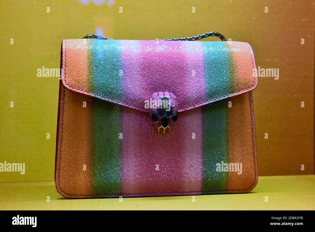 BAG ON DISPLAY AT BULGARI BOUTIQUE IN CONDOTTI STREET Stock Photo - Alamy