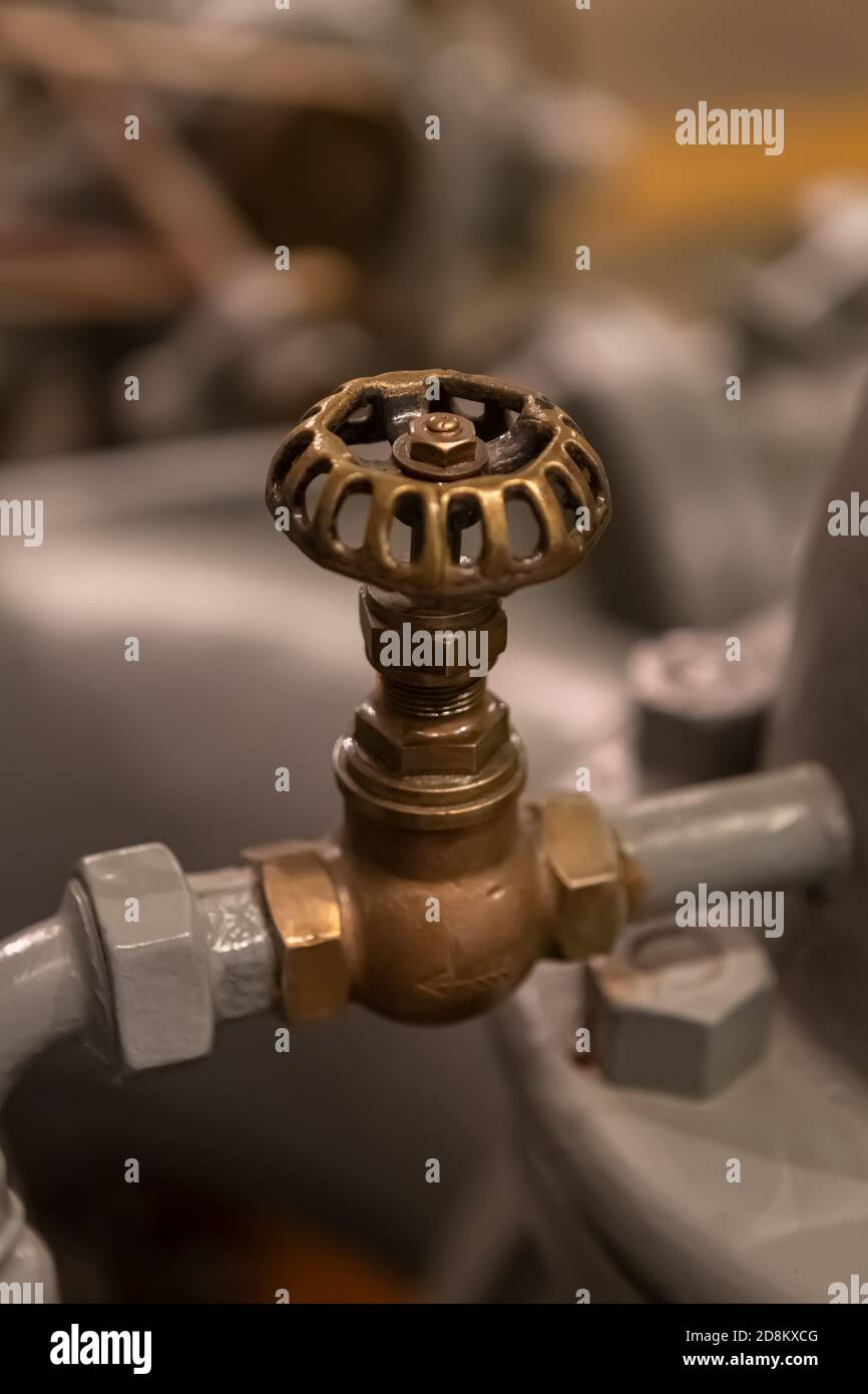 Detailed view of a valve mechanism classic 1934 industrial ...