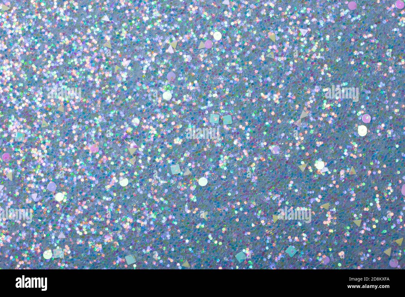 Holographic bright light blue glitter real texture background Stock ...