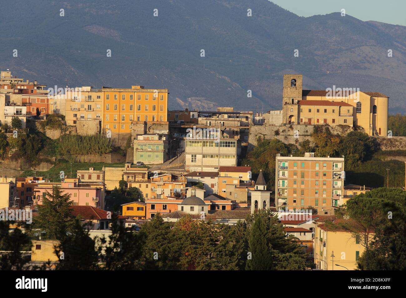 Pontecorvo, Italy - October 30, 2020: The river city seen from the ...
