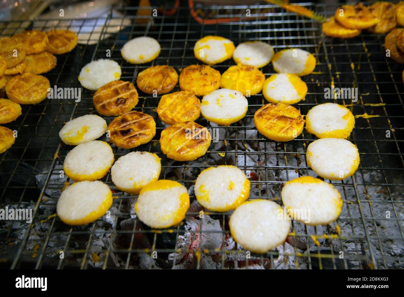 Grilled Sticky Rice with Egg that are sold in Thailand Stock Photo - Alamy