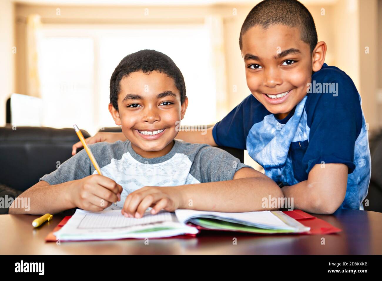 African american boy doing homework hi-res stock photography and images ...