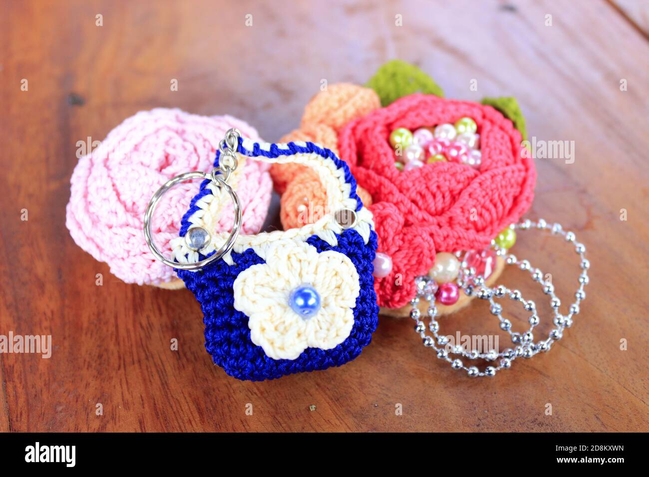 3 Knitting Brooch Pink in Gazebo with Teak Wood Base Stock Photo - Alamy