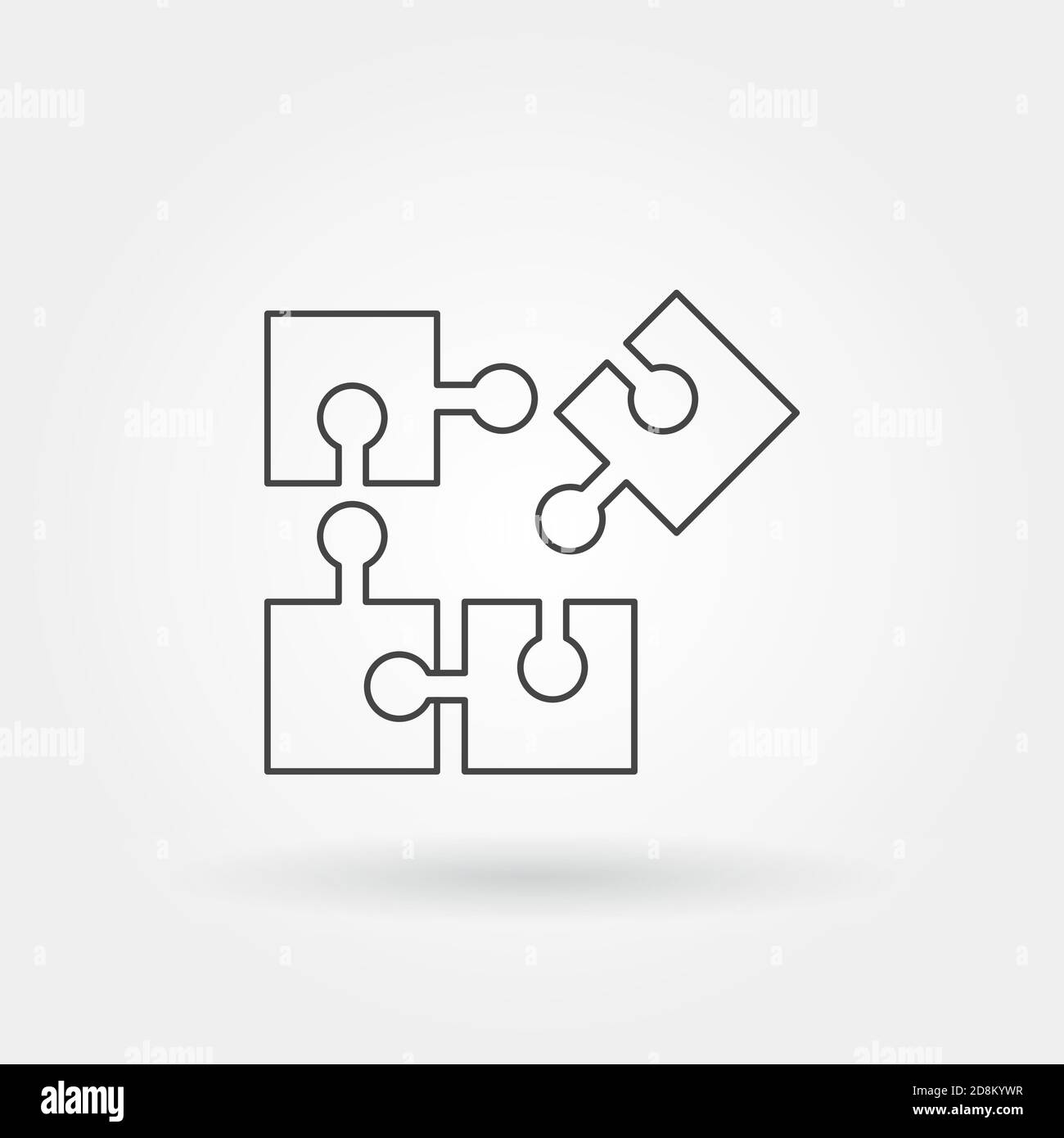team work puzzle single isolated icon with modern line or outline style ...