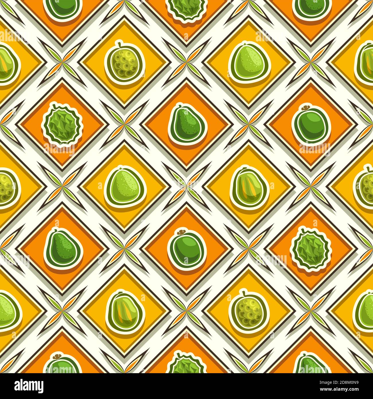 Vector Fruit Seamless Pattern, square repeating fruit background ...