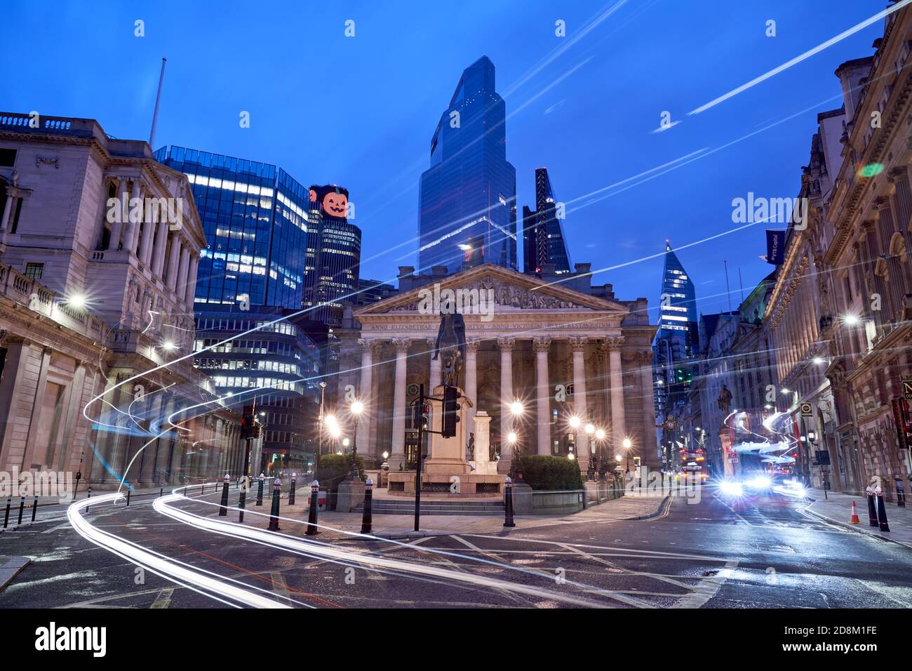 A pumpkin is illuminated onto the tower 42 skyscraper, London Stock ...