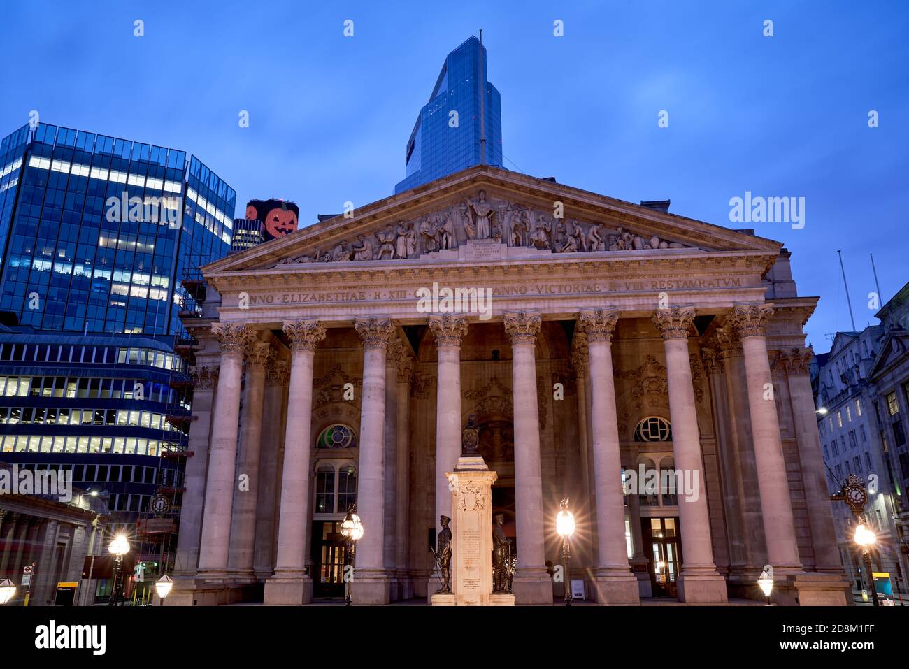A pumpkin is illuminated onto the tower 42 skyscraper, London Stock ...