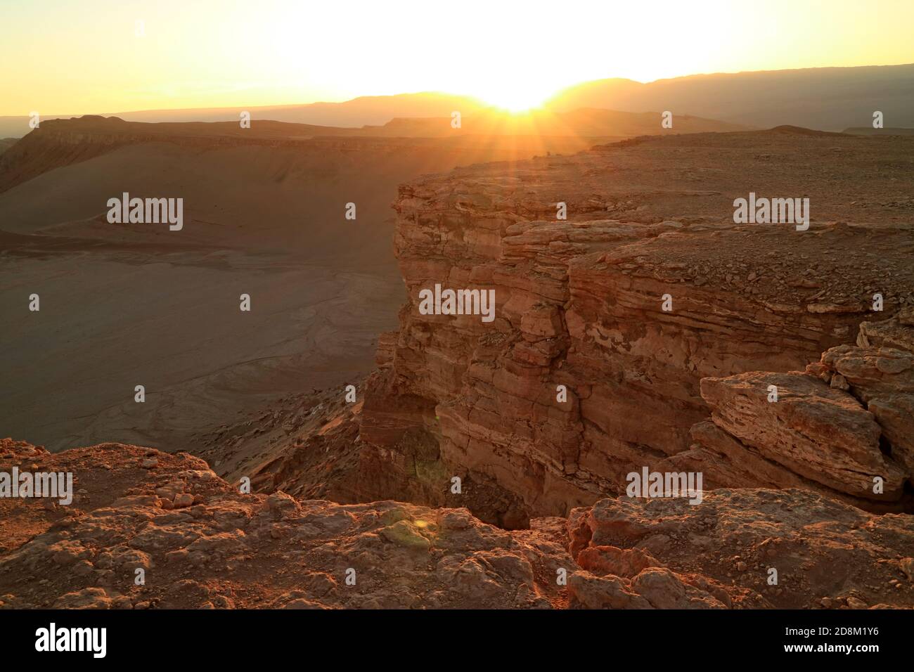 The Sun Setting on the Mountain Ranges of Valle de la Luna or Moon ...