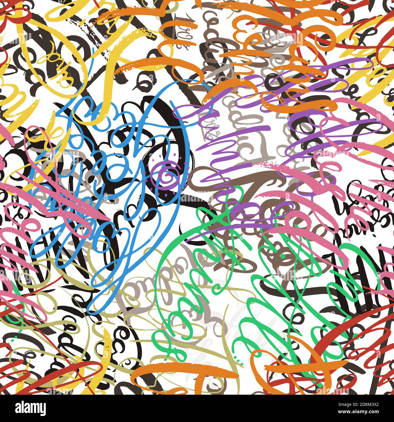 Graffiti background seamless pattern. Hand style tagging. Vandal vector ...