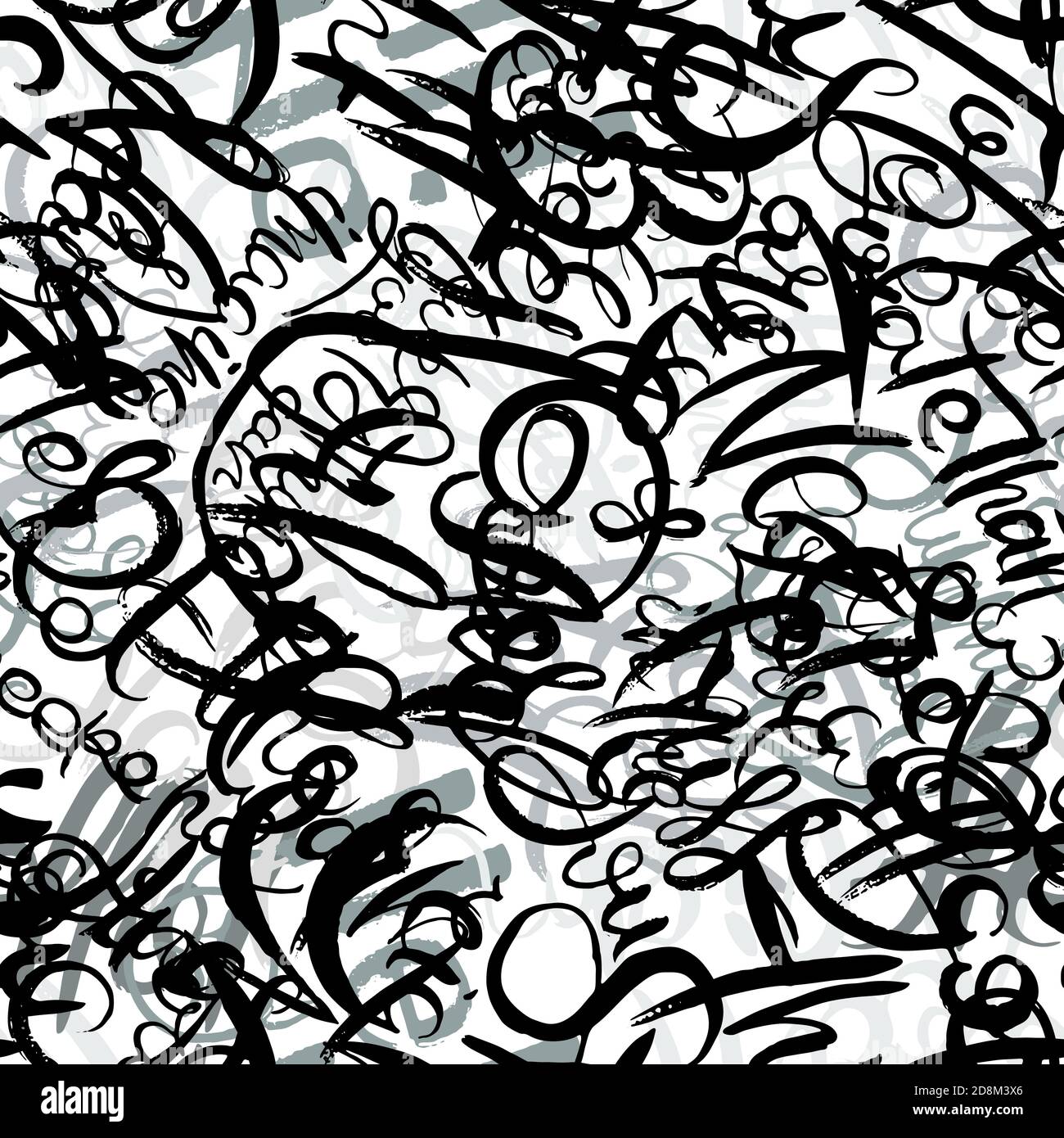Graffiti background seamless pattern. Hand style tagging. Vandal vector ...