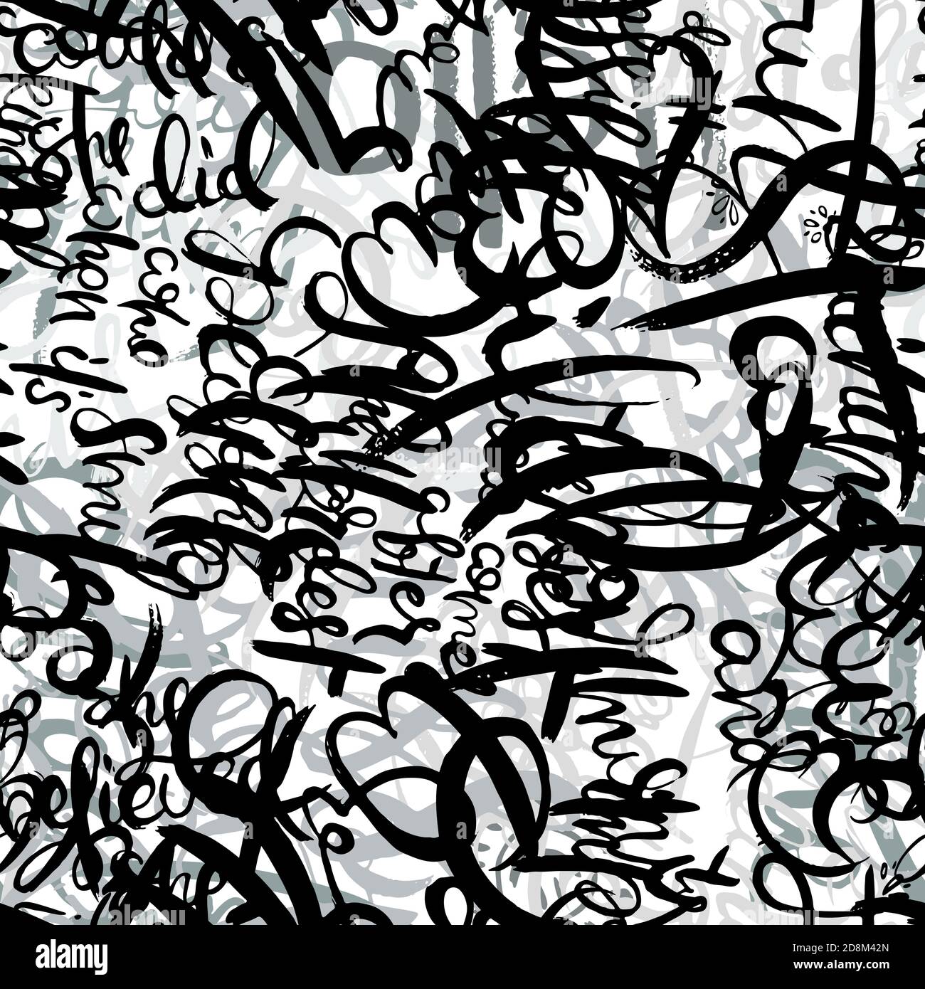 Graffiti background seamless pattern. Hand style tagging. Vandal vector ...