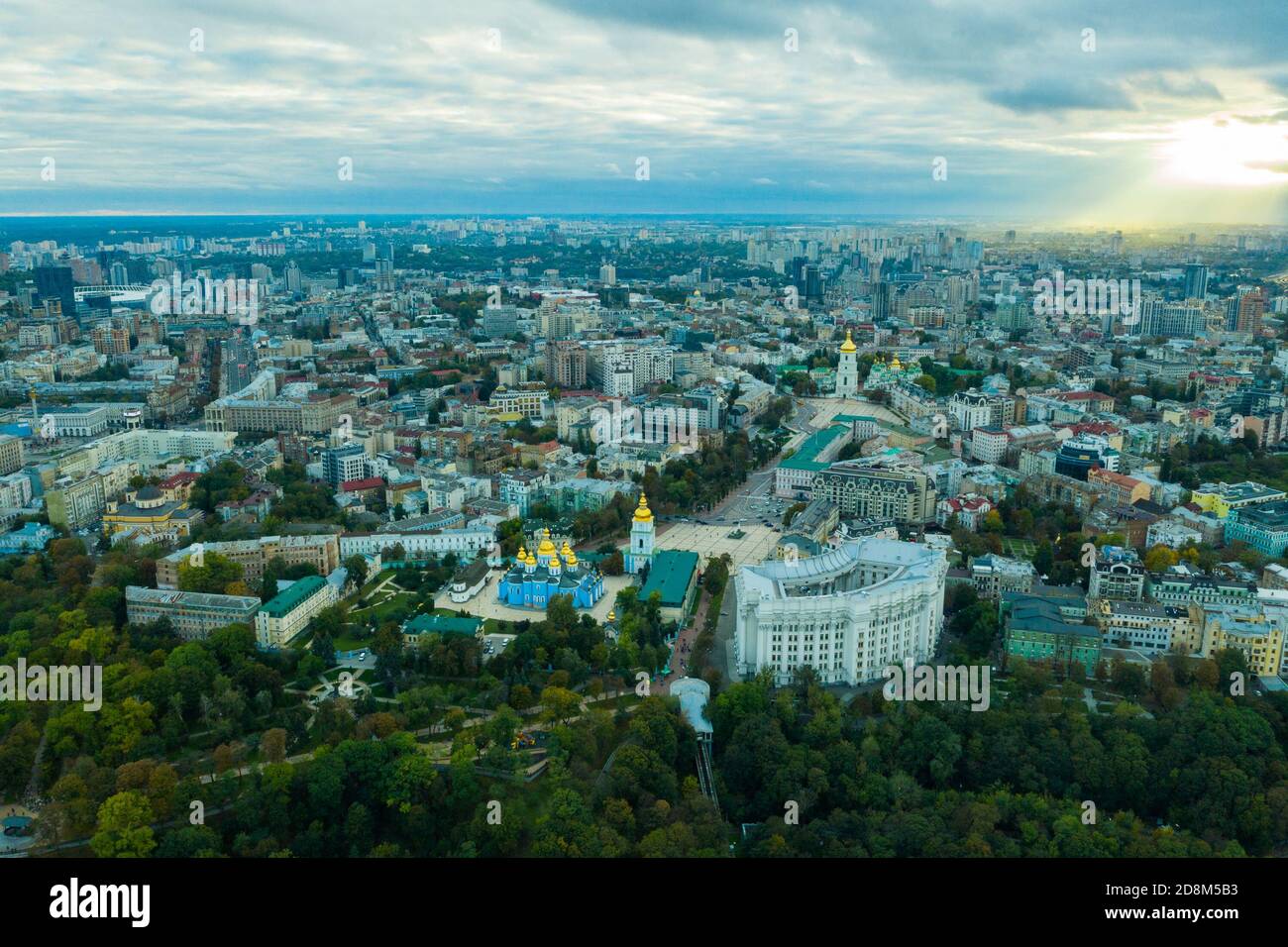 Aerial view of Kyiv historical city center of capital of Ukraine Stock ...