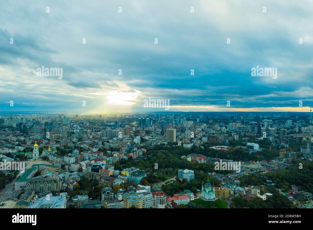 Aerial view of Kyiv historical city center of capital of Ukraine Stock ...