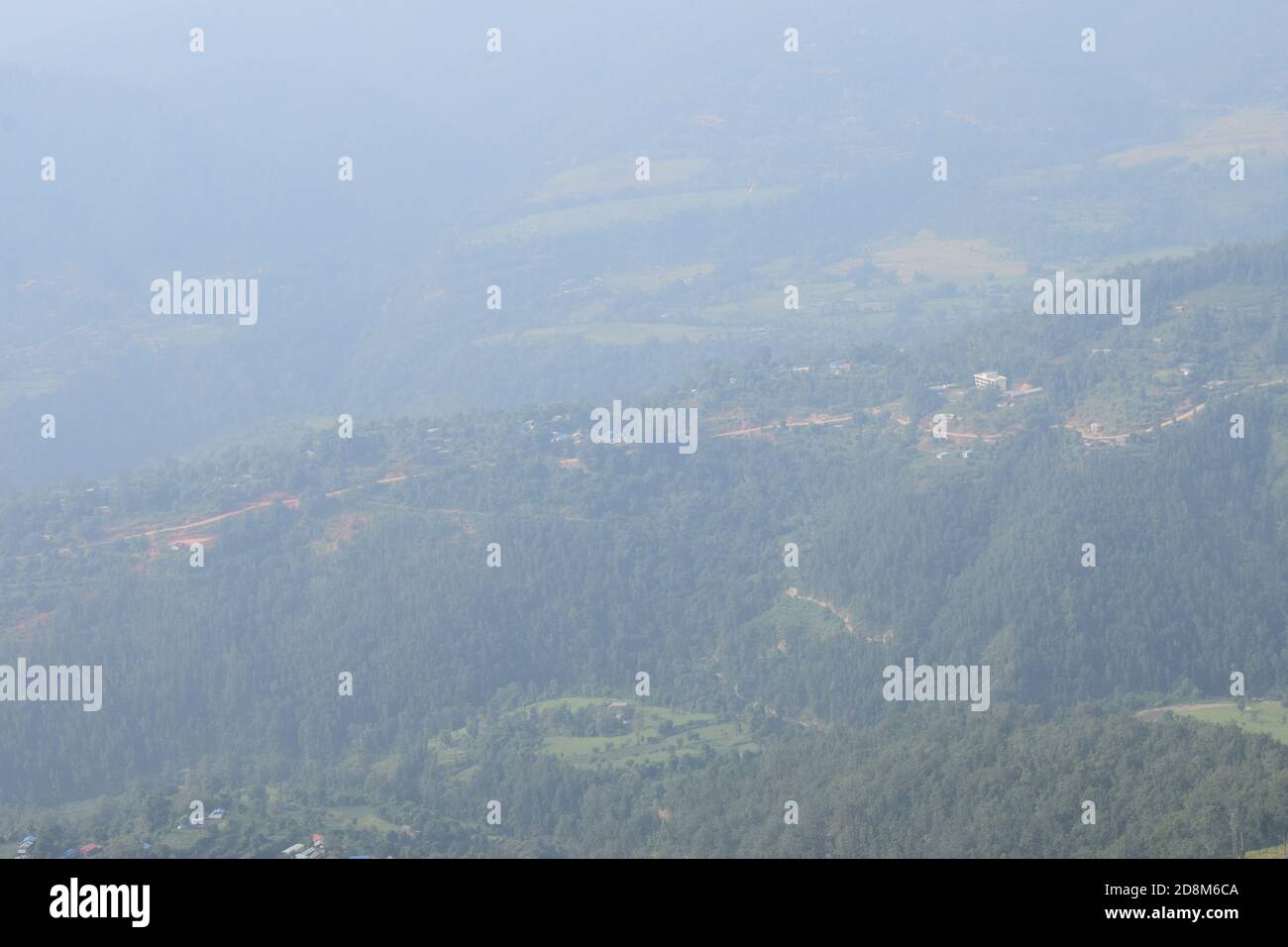 Rural village landscape photo of Nepal, Rural road track of Nepal. This ...
