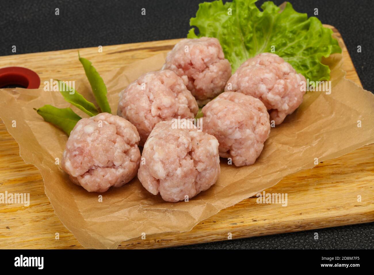 Homemade raw pork minced meatball ready for cooking Stock Photo - Alamy