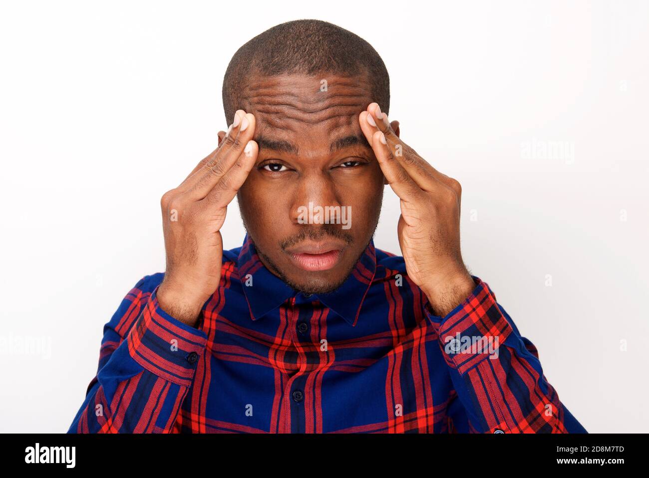 Fingers pressing head hi-res stock photography and images - Alamy