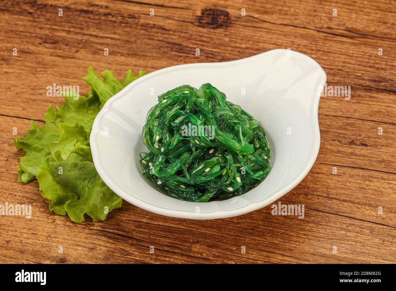 Green Chuka Seaweed Salad Isolated on White Background Top View. Wakame ...