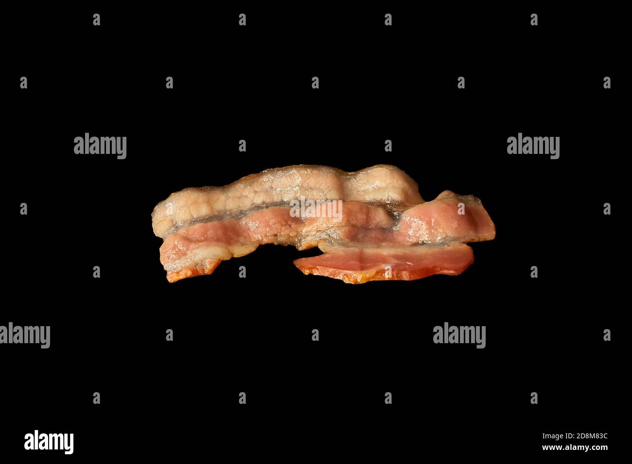 Fried bacon slice isolated on white background. Ingredient Stock Photo ...