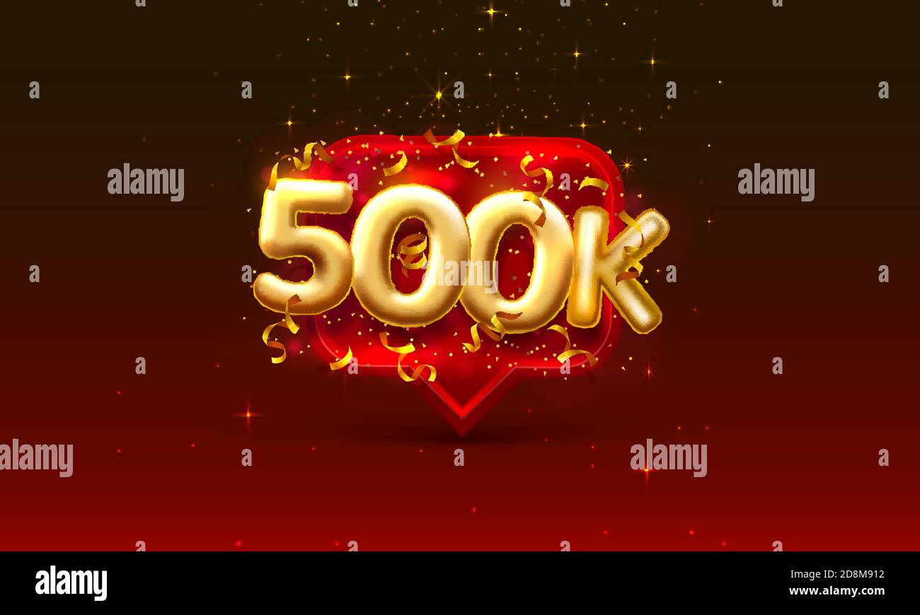 Thank you followers peoples, 500k online social group, happy banner ...