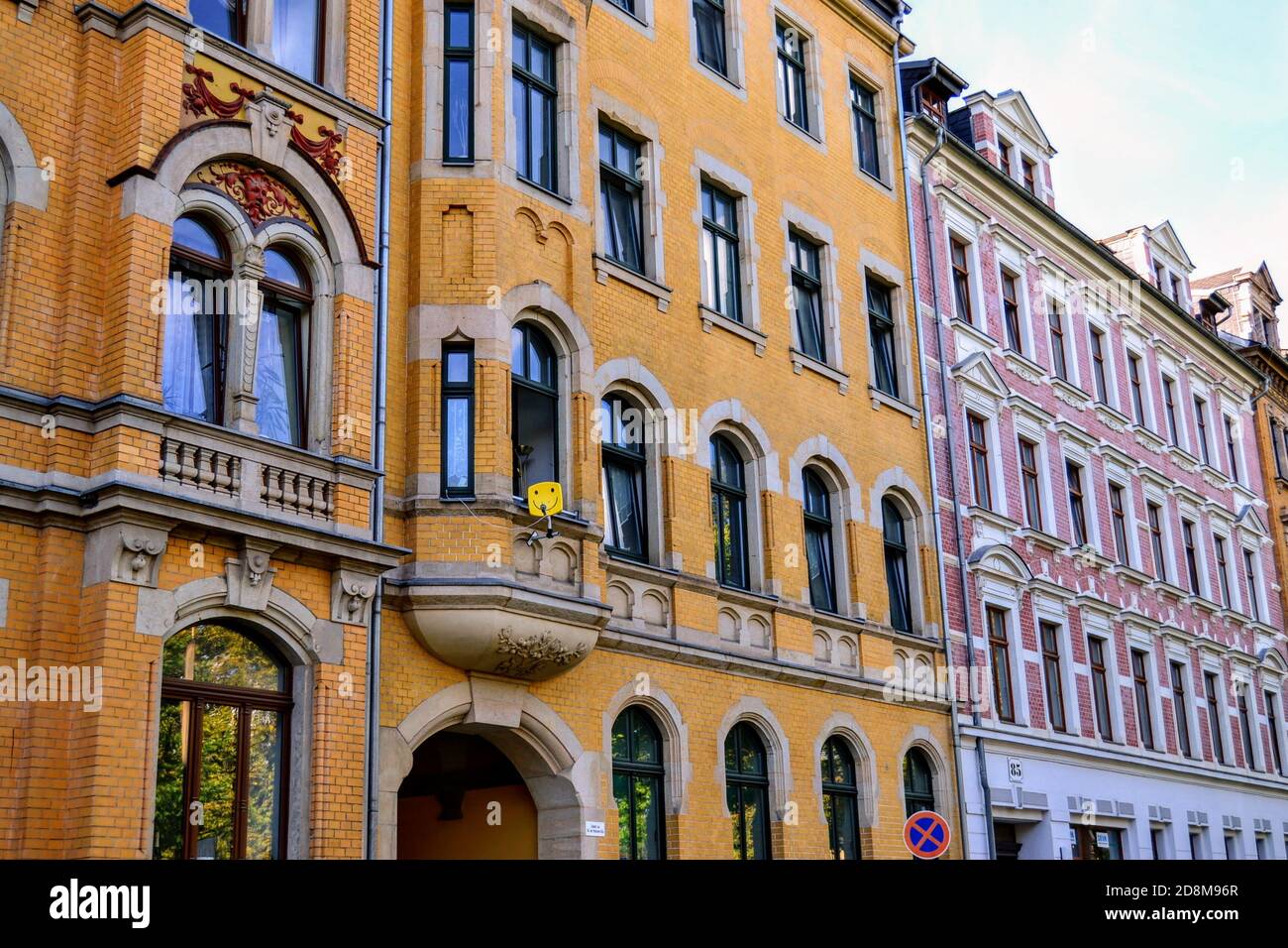Street views in Chemnitz, Germany. Old style colorful buildings and ...