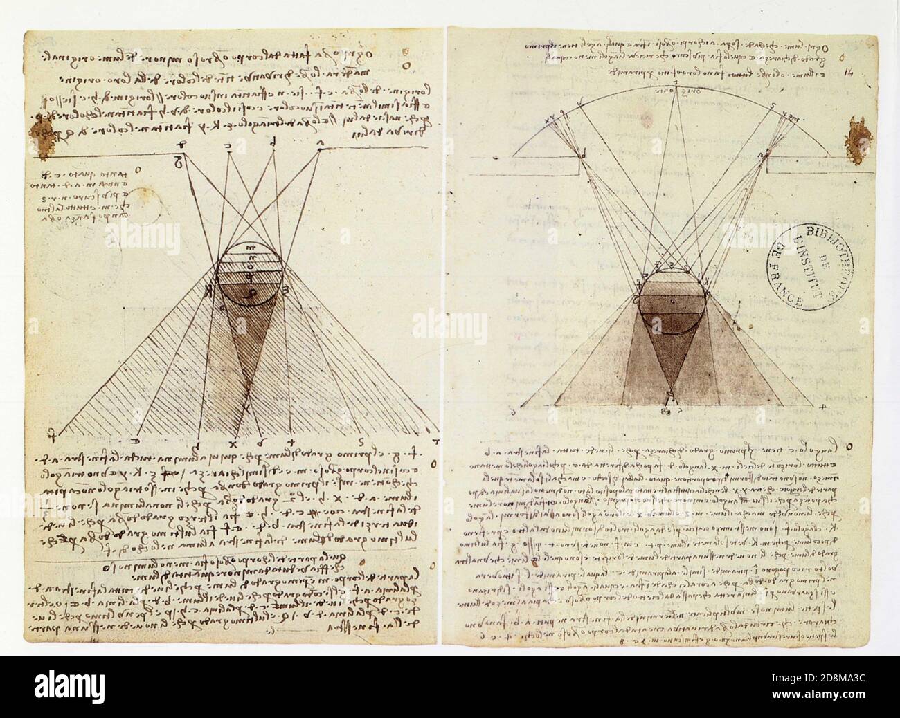 Leonardo da Vinci. Studies of the gradations of shadows on and behind ...