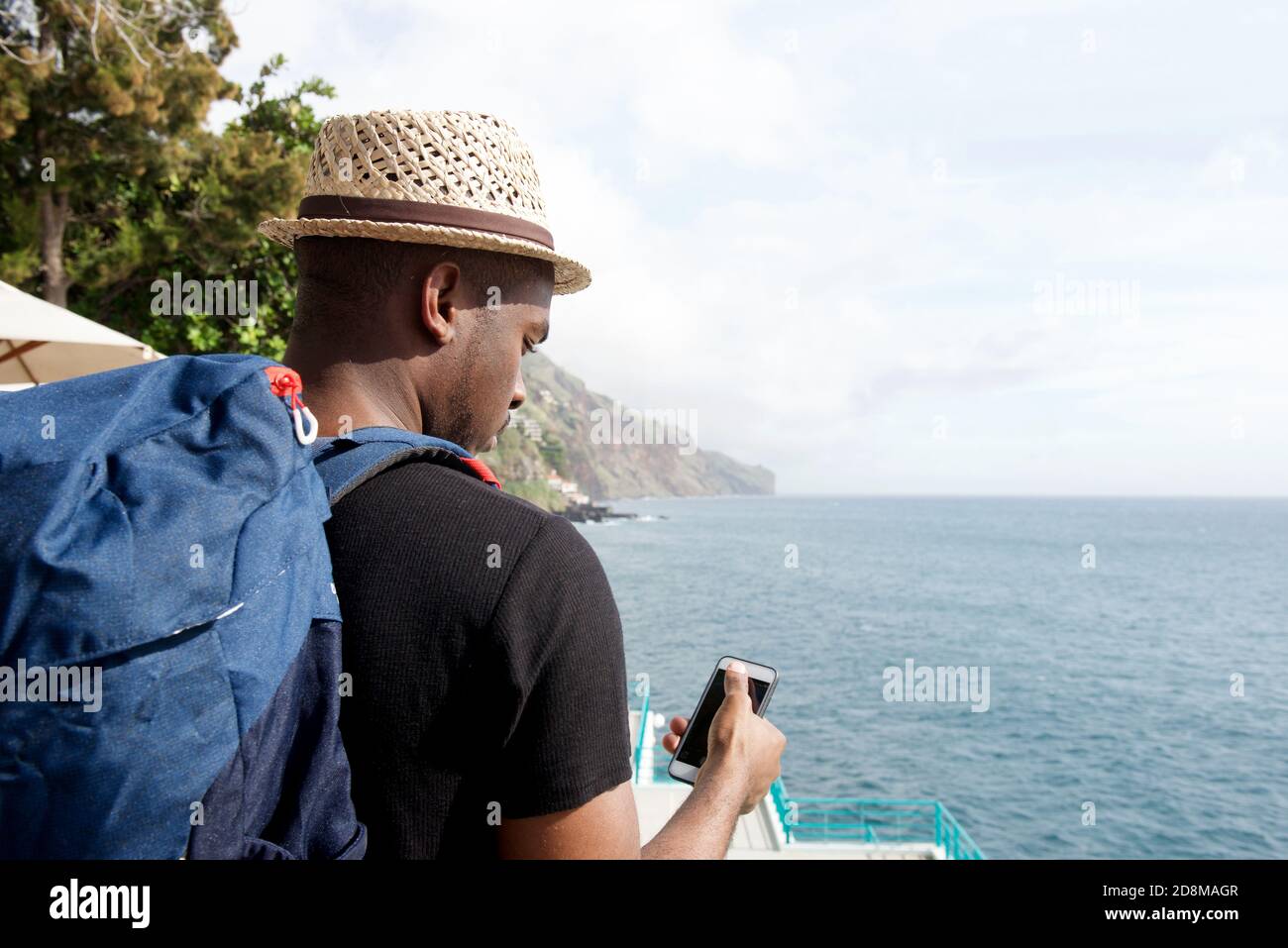 Smart phone text view from behind hi-res stock photography and images ...