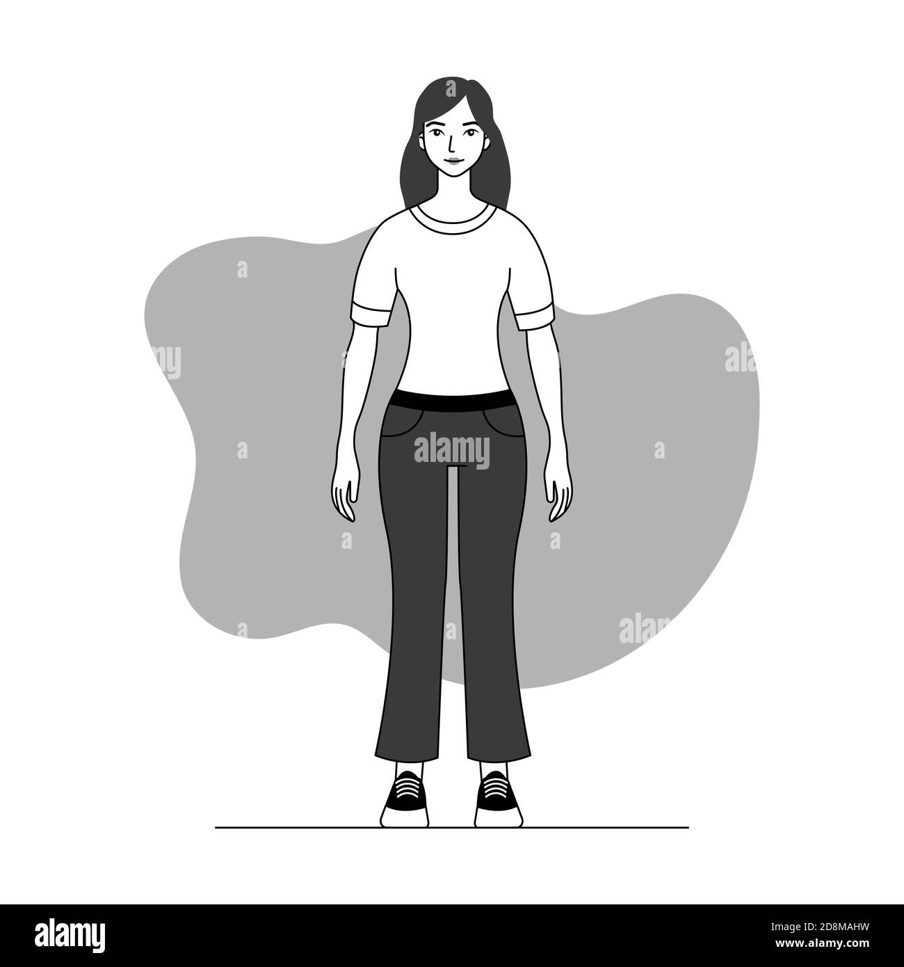 Girl simple flat vector illustration. Woman figure Stock Vector Image ...