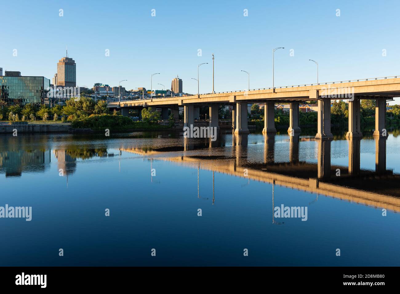 Bridge of the Dufferin-Montmorency highway on the Saint-Charles river ...