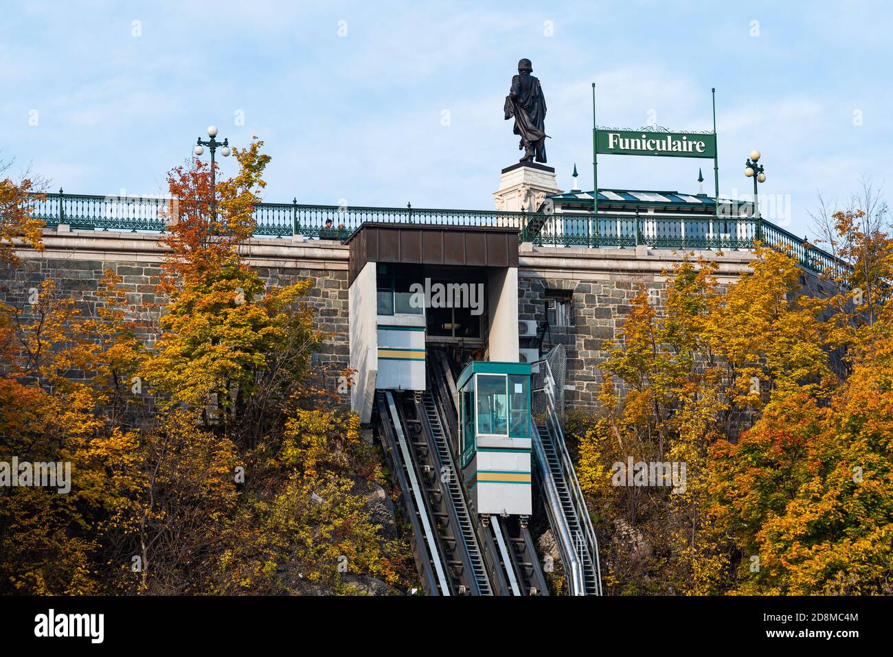 Historical funicular of the old Quebec city inaugurated in 1879, Quebec ...