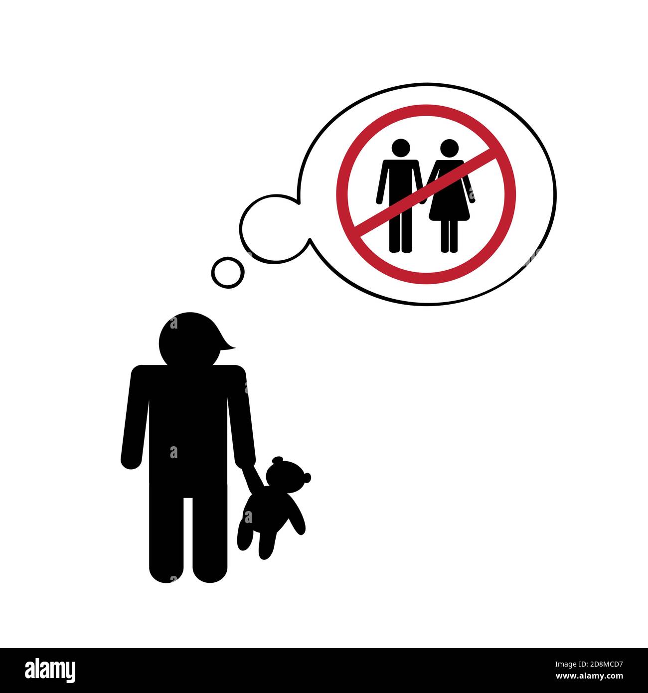 orphan boy is thinking about his family vector illustration EPS10 Stock ...