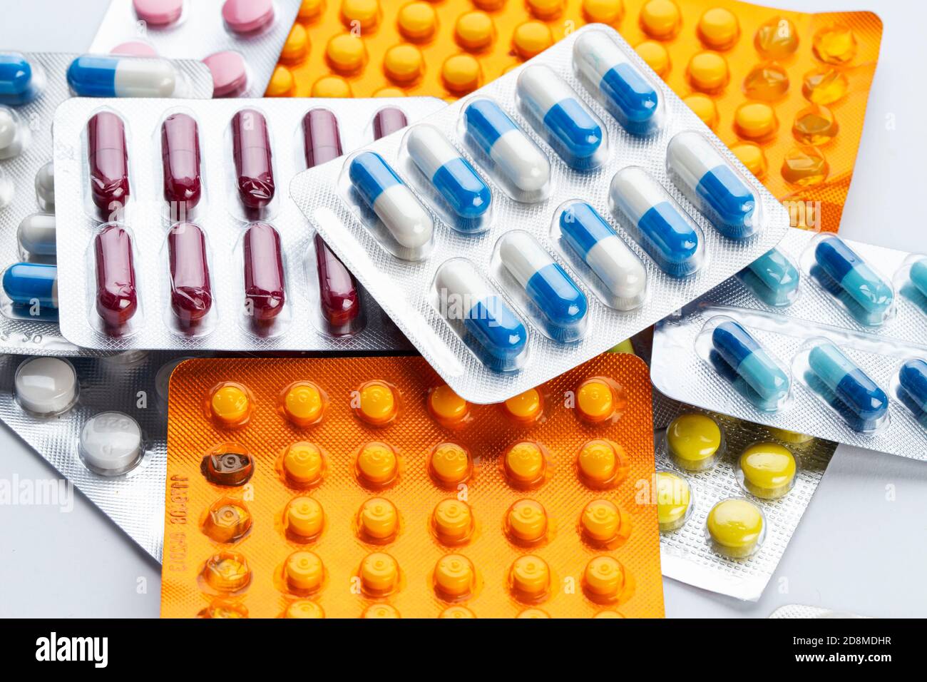 Pill capsule pills and pharmaceutical antibiotics in blister pack ...