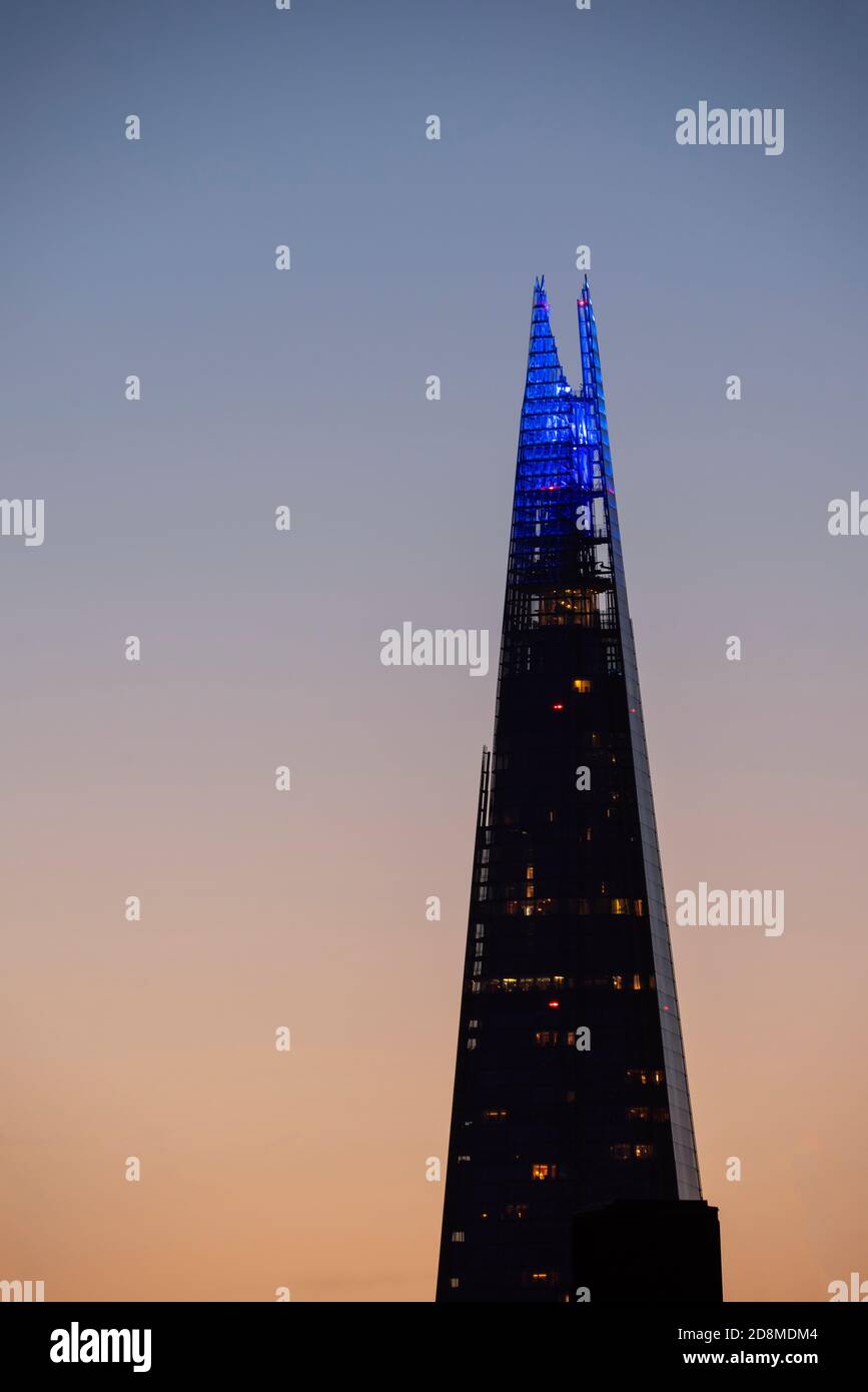 Stunning epic Autumn sunrise over London city Shard skyscraper Stock ...