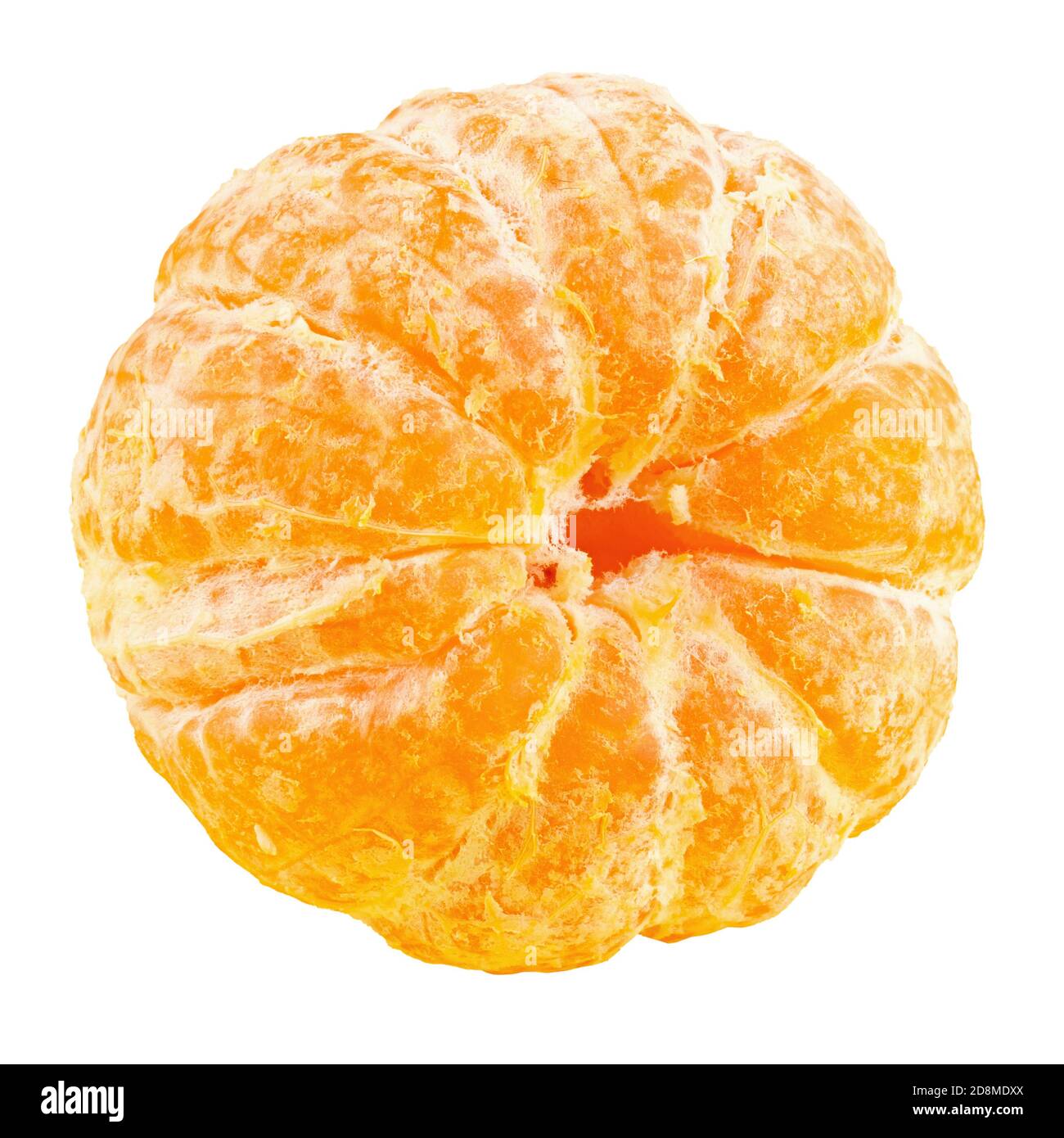 Fresh purified ripe mandarin isolated on white background. File ...