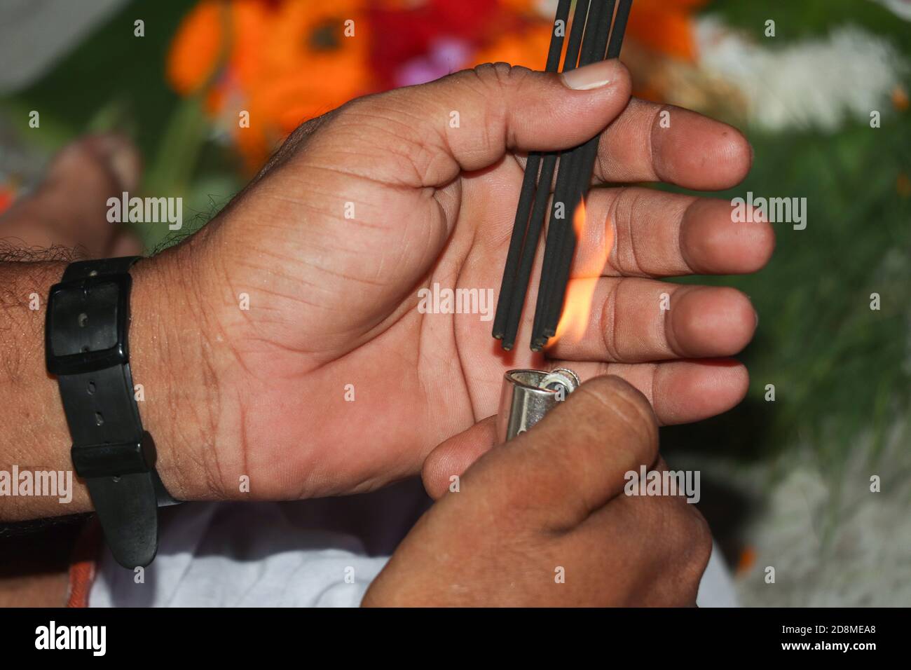 Lighting Incense Stick High Resolution Stock Photography Stock Photo ...