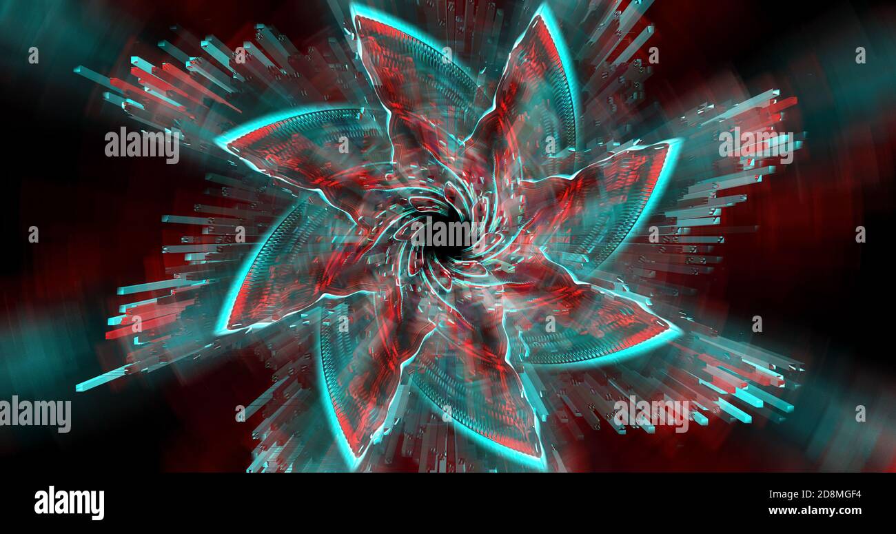 abstract mystical futuristic isoteric swirl vortex burst on a black ...